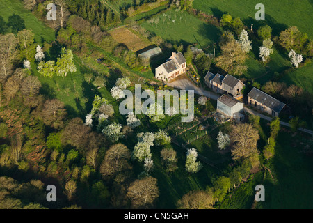 France, Calvados, Swiss Normandy, St Pierre la Vieille (aerial view ...
