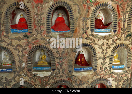 Buddha statues, Shwe Tan Pye monastery, Inle lake, Myanmar Stock Photo ...