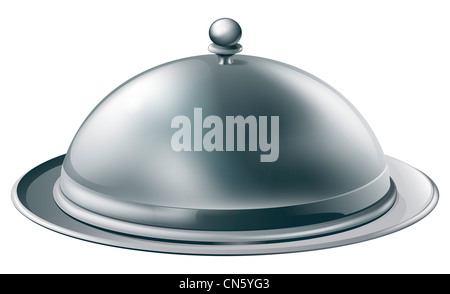 dining silver cloche platter Stock Photo - Alamy