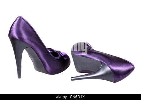 Violet women's heel shoes Stock Photo - Alamy