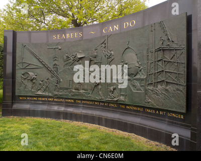 A memorial to US Navy Seabees at Arlington National Cemetery in ...