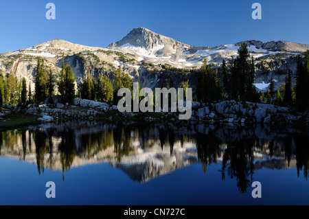 Eagle Cap Peak reflected in Mirror Lake Eagle Cap Wilderness Wallowa ...