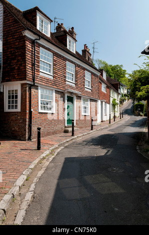 Terraced houses, Lewes, Sussex, England. A row of traditional old ...