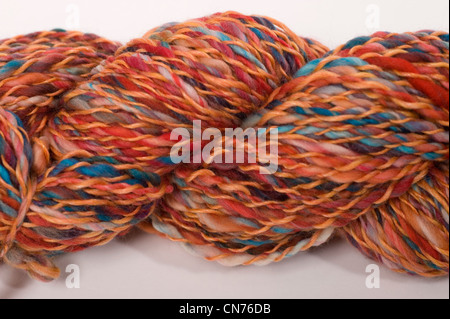 skein of home dyed homespun wool Stock Photo - Alamy