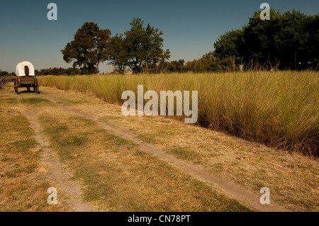wagon ruts on Oregon Trail leading to crest of pass Keeney Pass Vale ...