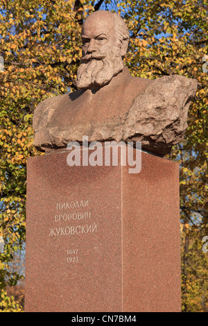 Statue of the Russian scientist Nikolay Yegorovich Zhukovsky (1847-1921 ...