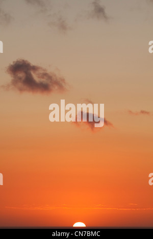 Sunset over sea, Cornwall Stock Photo - Alamy
