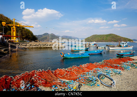 South Korea, South Gyeongsang Province, Masan, city night view Stock ...