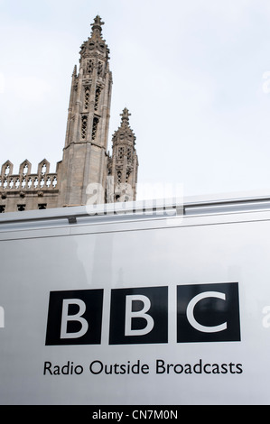 BBC Outside Broadcast truck used for location radio recordings parked ...
