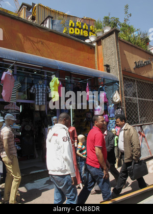 Men fashion clothes shops in the streets of Addis Ababa, Ethiopia Stock ...