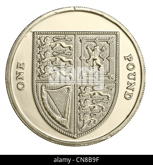 £1 one pound coin angle tails reverse tails Stock Photo - Alamy