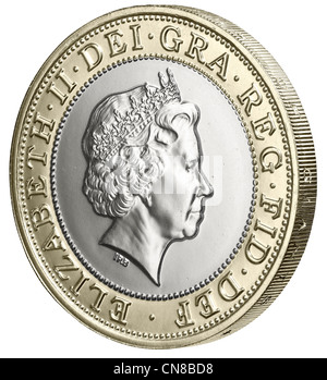 2p two pence coin side on heads obverse 2012 Stock Photo - Alamy