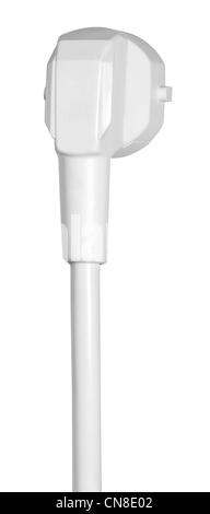 a white power cord in white back Stock Photo - Alamy