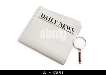 Daily News, Blank Newspaper with white background Stock Photo - Alamy