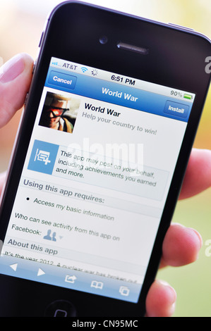 iPhone - World War game app Stock Photo - Alamy