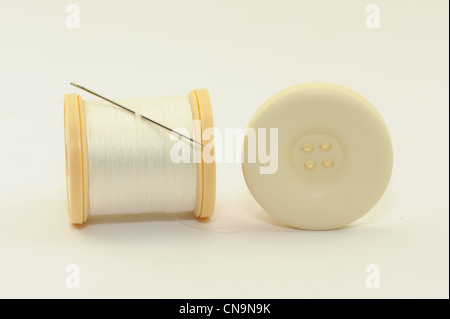 cotton reels taken on a white background sewing thread for needlework ...