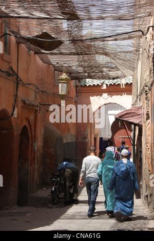 Narrow quiet alley in african Chefchaouen city in Morocco in 2019 warm ...