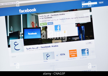 Facebook website - in Arabic Stock Photo - Alamy