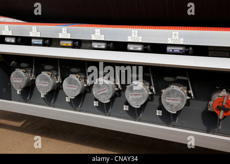 Fuel tanker compartment commodity gauge, showing an empty tank ...