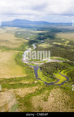 Aerial view of the Koktuli River near the proposed Pebble Mine in ...