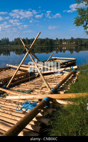 Building a timber raft on Klaralven. Varmland, Sweden Stock Photo - Alamy