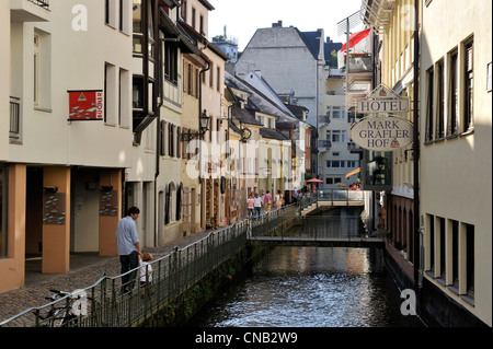 Old Town with Freiburg Baechle canal, Freiburg im Breisgau, Baden ...
