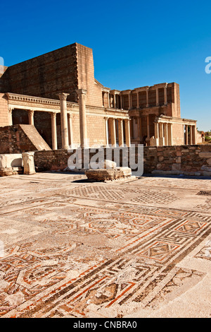 Summer view of the Jewish Synagogue ruins, Saranda town, Saranda District, Southern Albania ...