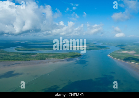 Rufiji River estuary, aerial view, Lindi Region, Tanzania Stock Photo ...