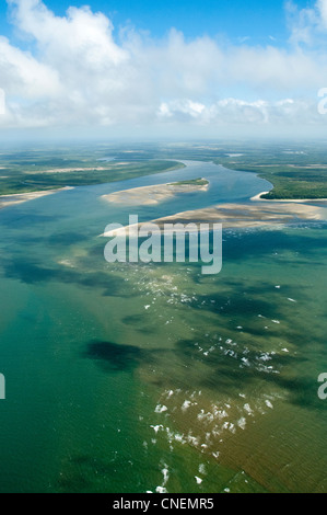 Rufiji River estuary, aerial view, Lindi Region, Tanzania Stock Photo ...