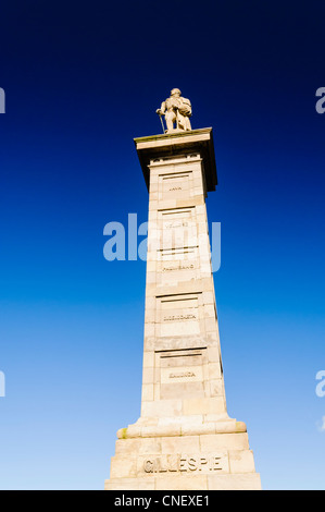 column and statue of major general rollo gillespie in the square comber ...