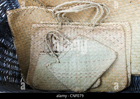 Traditional New Zealand flax weaving, detail of a woven mat Stock Photo ...