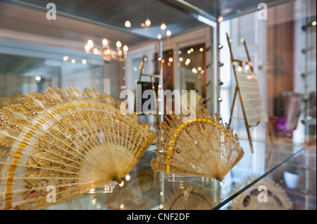 England, London, Greenwich, The Fan Museum, Display of Historical Fans ...