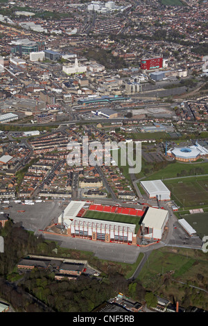 aerial view of Barnsley FC football ground Oakwell Stadium, South ...