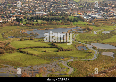 An aerial view near the Doxey Marshes area of Stafford Stock Photo - Alamy