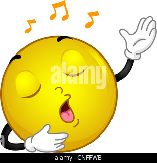 Illustration of a Singing Smiley Stock Photo - Alamy