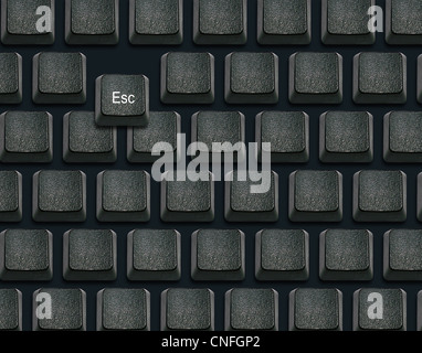 Escape button on the keyboard closeup, top view Stock Photo - Alamy