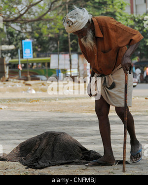 Beggar in Kerala India Stock Photo - Alamy