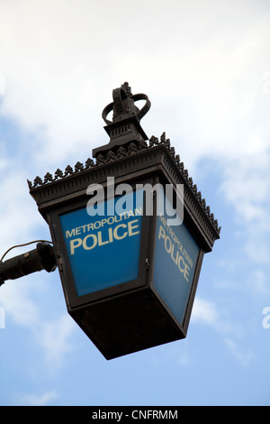 metropolitan police blue lamp sign outside a police station London ...