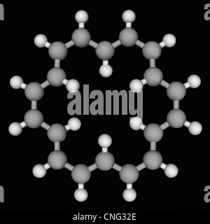 18-annulene. Molecular model of the hydrocarbon 18-annulene (C18.H18 ...