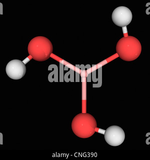 Boric acid molecule, chemical structure. Boric acid acts as an ...