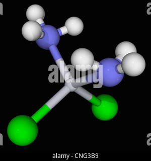 Cisplatin cancer chemotherapy drug molecule Stylized skeletal formula ...