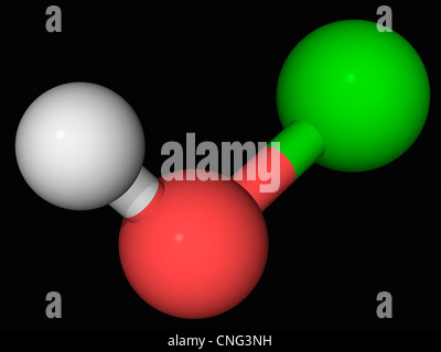 Hypochlorous acid molecule Stock Photo - Alamy