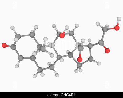 Aldosterone. Molecular model of the steroid hormone aldosterone (C21 ...