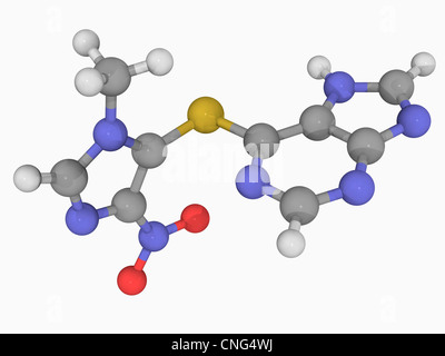Azathioprine immunosuppressive drug, chemical structure. Used to ...
