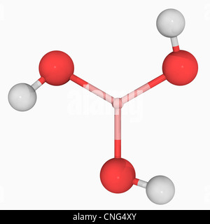 Boric acid molecule, chemical structure. Boric acid acts as an ...