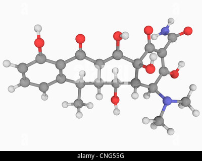 Doxycycline. Molecular model of the tetracycline antibiotic drug ...