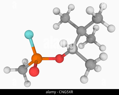 Soman nerve agent molecule (chemical weapon). Stylized skeletal formula ...