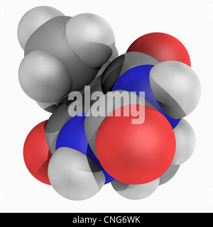 Barbital. Molecular model of the barbiturate drug barbital Stock Photo ...