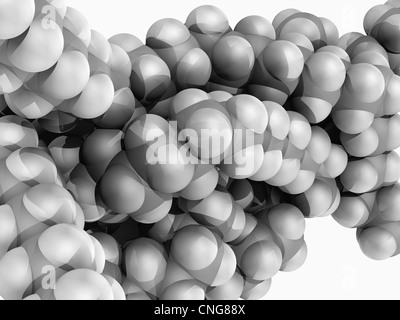 Polyethylene. Molecular model of the thermoplastic polymer polyethylene ...