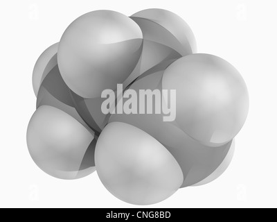 Propane fuel molecule, molecular model. Atoms are represented as Stock ...